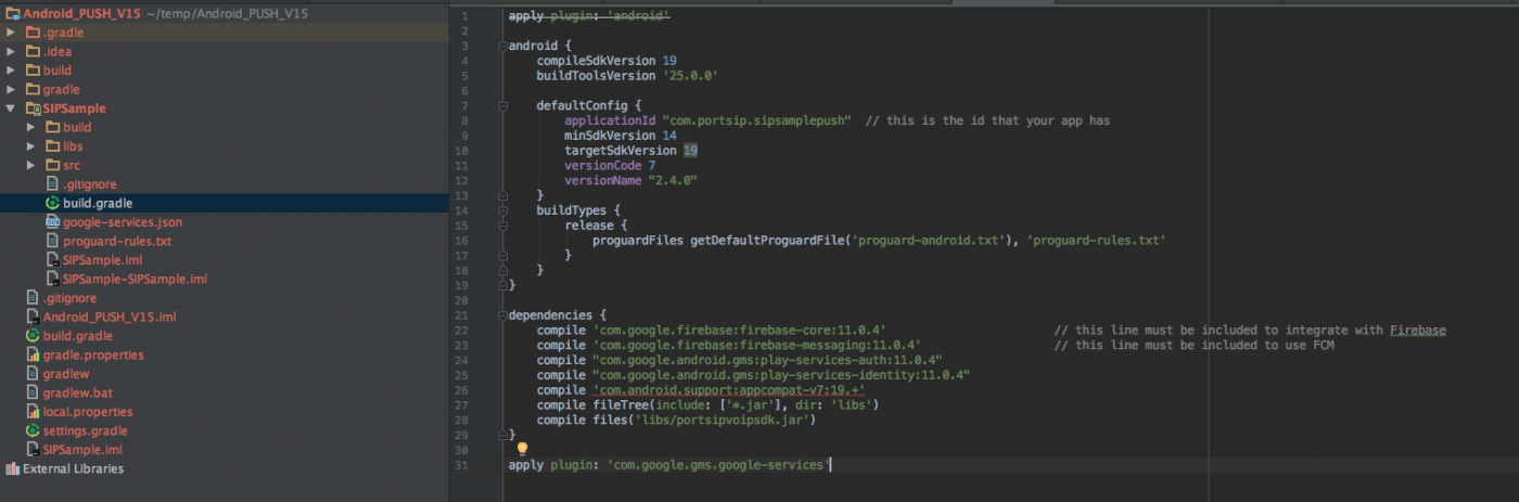 在安卓上基于 PortSIP PBX 实现移动推送通知